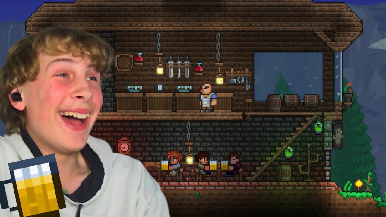 Building a Bar with my friends in Terraria - YouTube