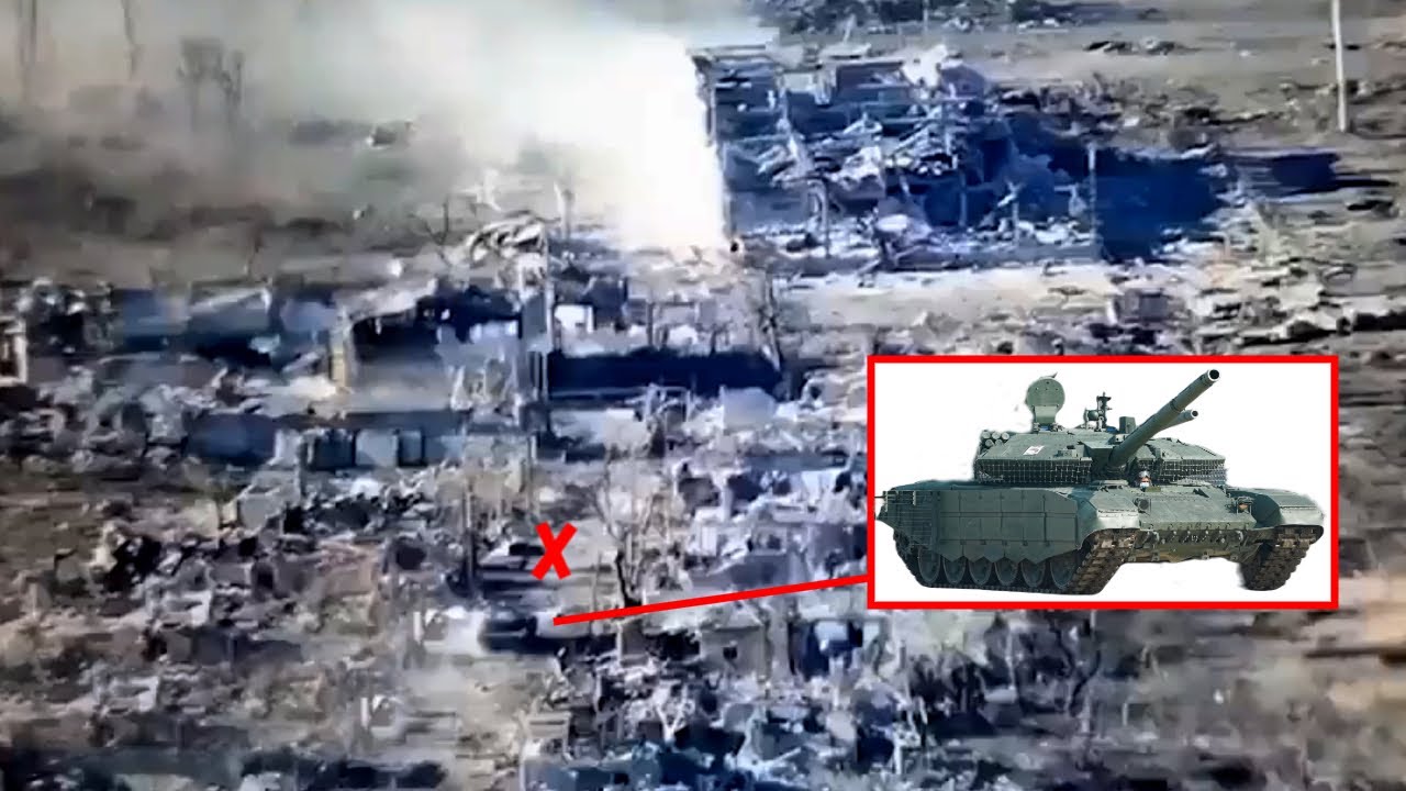 Russian T-90M Tank Runs Over Mine, Captured From Inside And Birds Eye ...