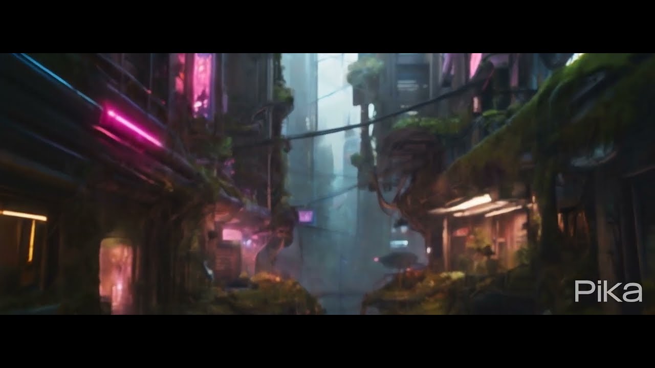 🌿🐱🌃 Overgrown Cyberpunk Metropolis: Cats, Vines, and Neon Lights - YouTube