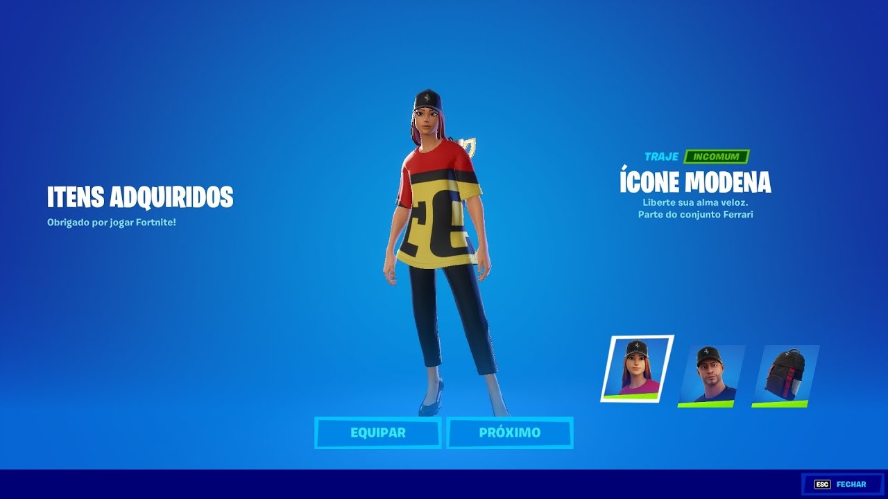 NOVAS SKINS DA FERRARI "ÍCONE MODENA" E "PILOTO MARANELLO" (Fortnite ...