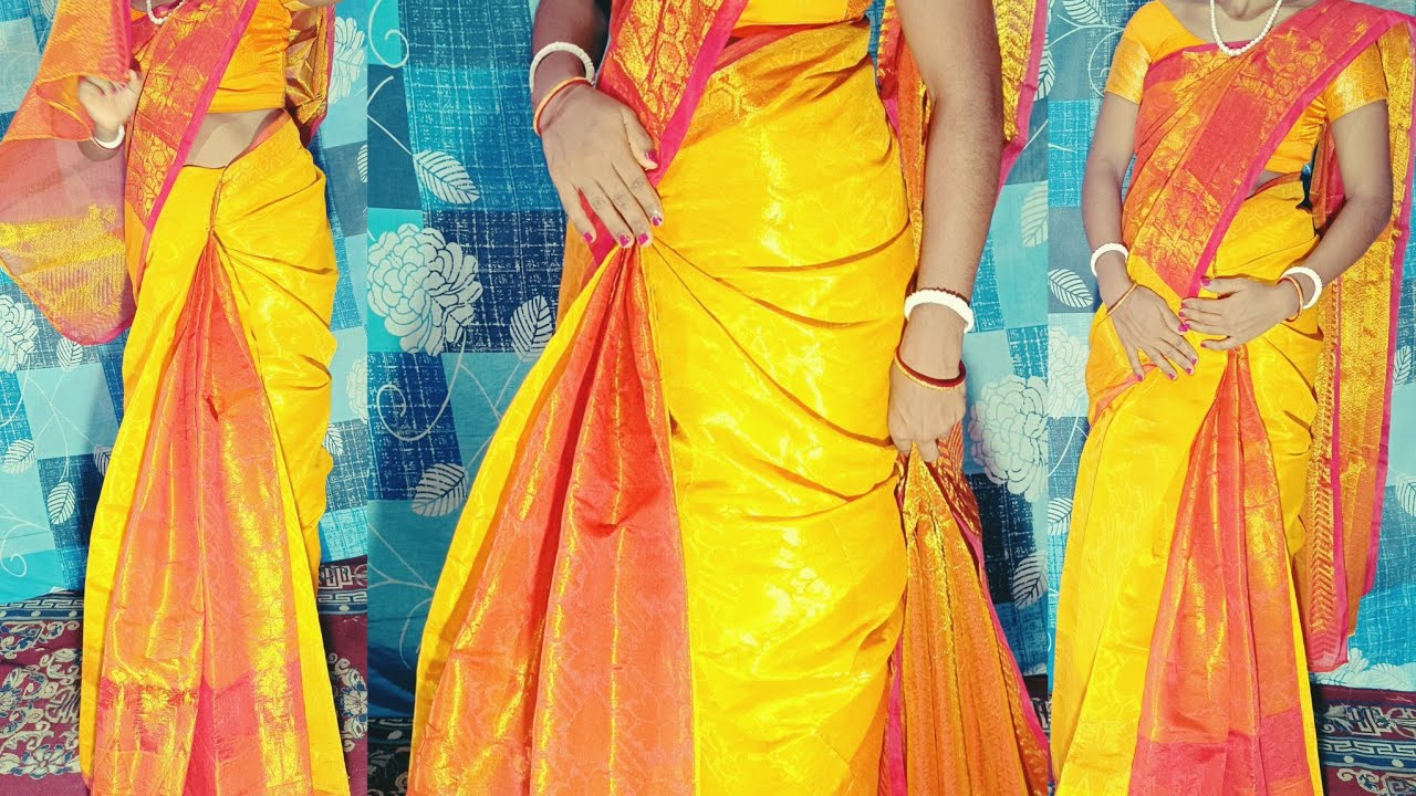 how to waer jamdhani saree porar style simple look | জামদানি শাড়ি ...
