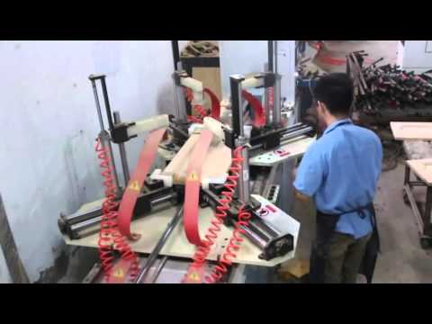 high frequency precise wood frame assembly machine - YouTube