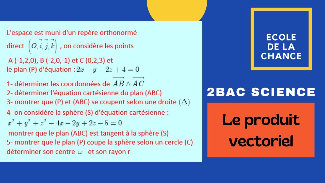 LE PRODUIT VECTORIEL 2BAC SC , 1BAC SM V2 - YouTube