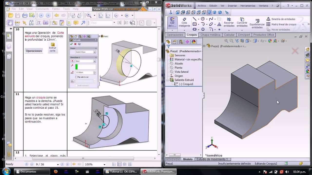 Tutorial 11 Operación N°2 Solid Works J Duque - YouTube