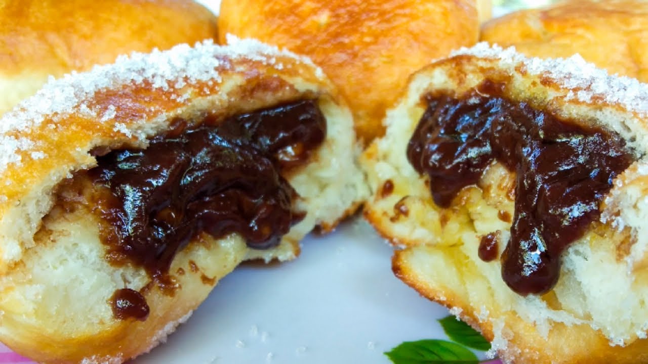Buchi with chocolate filling - YouTube