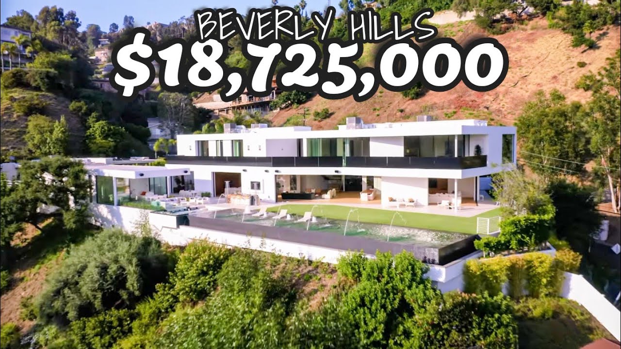 Touring a $18,725,000 BEVERLY HILLS MODERN MANSION - YouTube