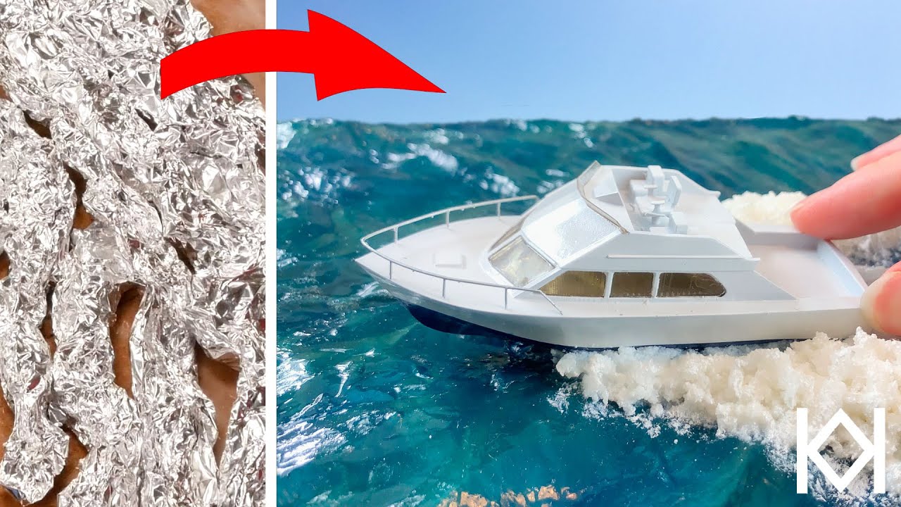 How to Make Quick and Easy Ocean Waves from Foil - YouTube