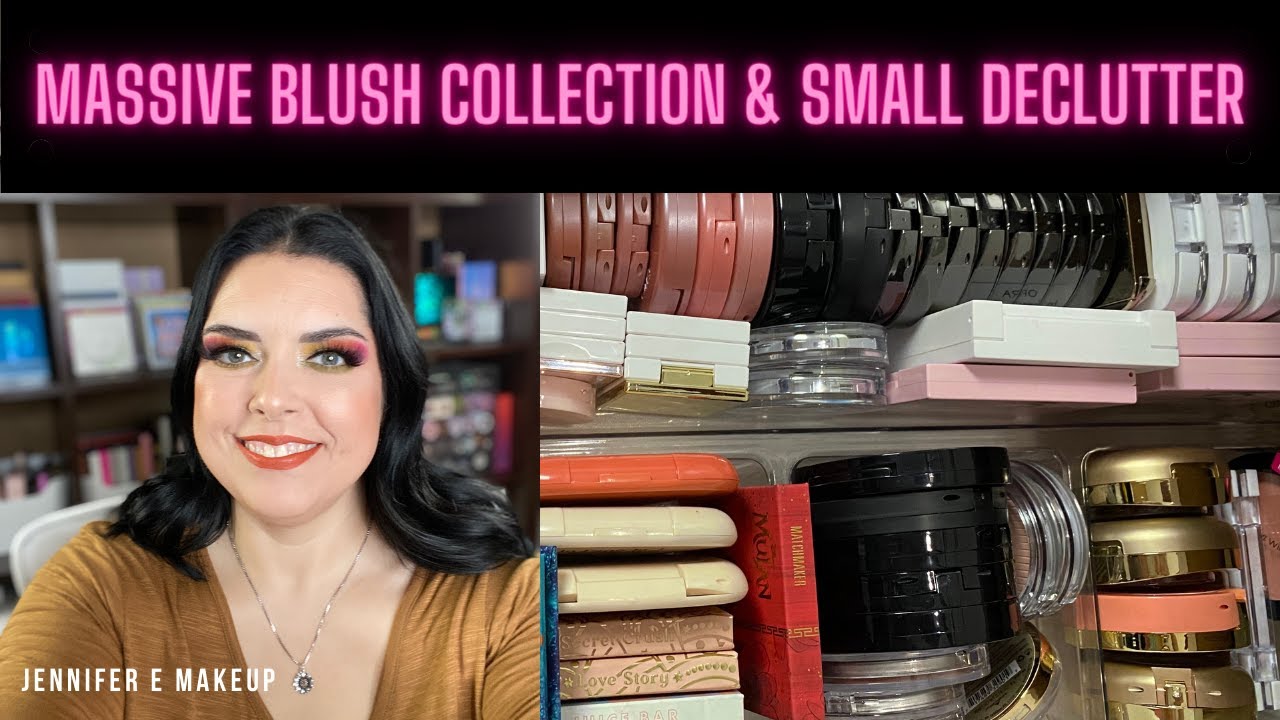 Massive Individual Blush Collection Plus a Small Declutter - YouTube