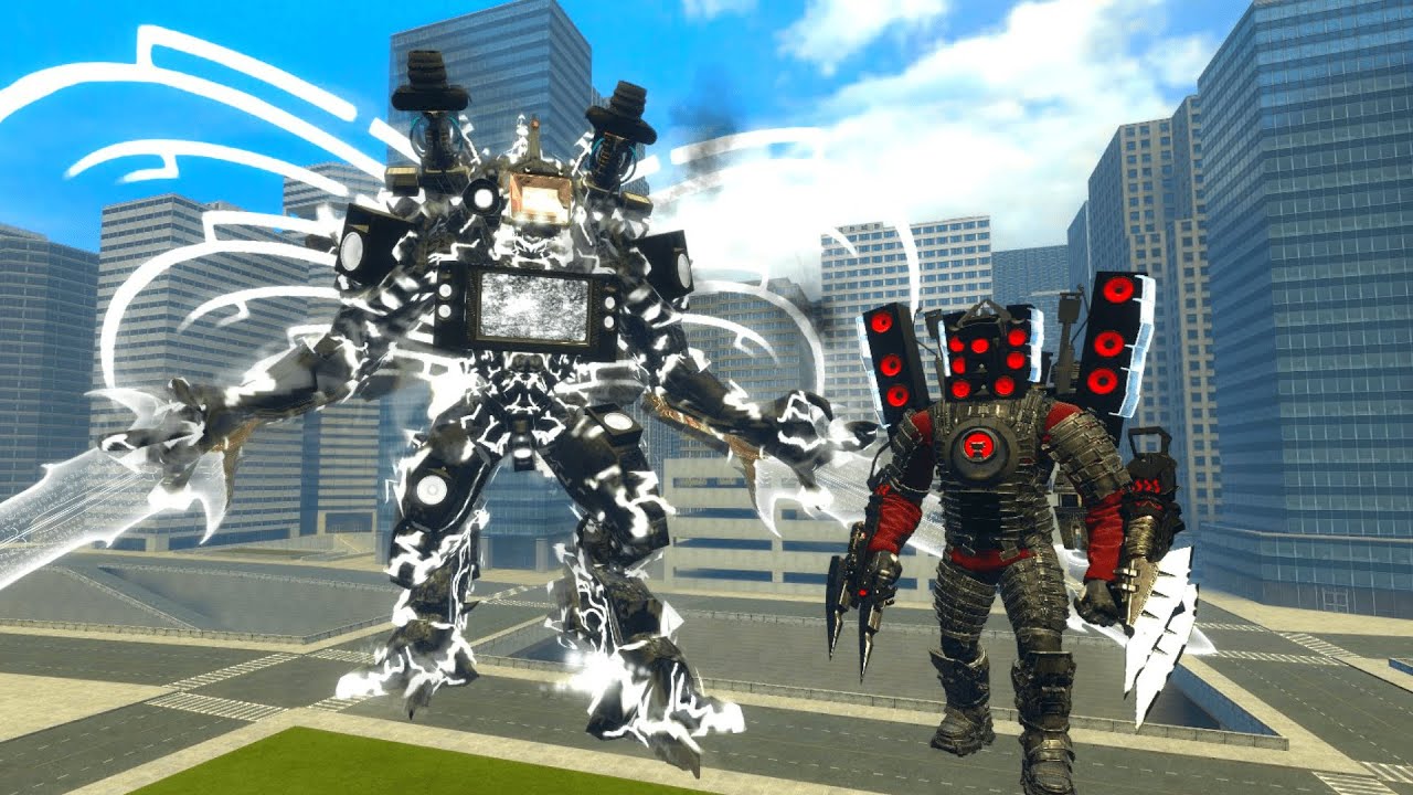 WHITE UPGRADE TRI TITAN VS SKIBIDI TOILET UPGRADE IN GMOD! - YouTube
