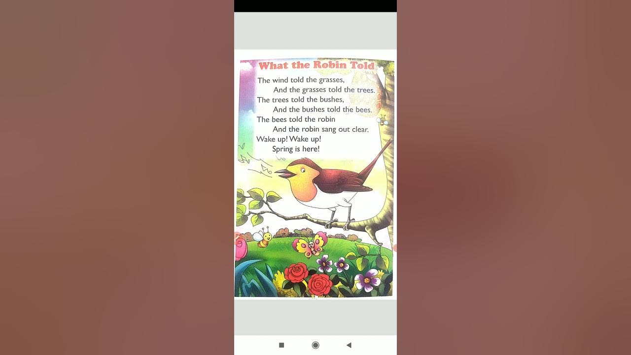 rhyme time KG ( what the Robin told) - YouTube