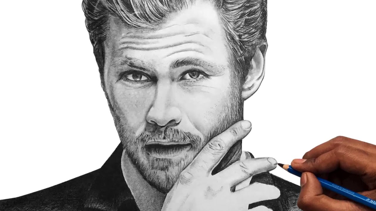 Chris Hemsworth Drawing | Drawing realistic sketch of Chris Hemswirth ...