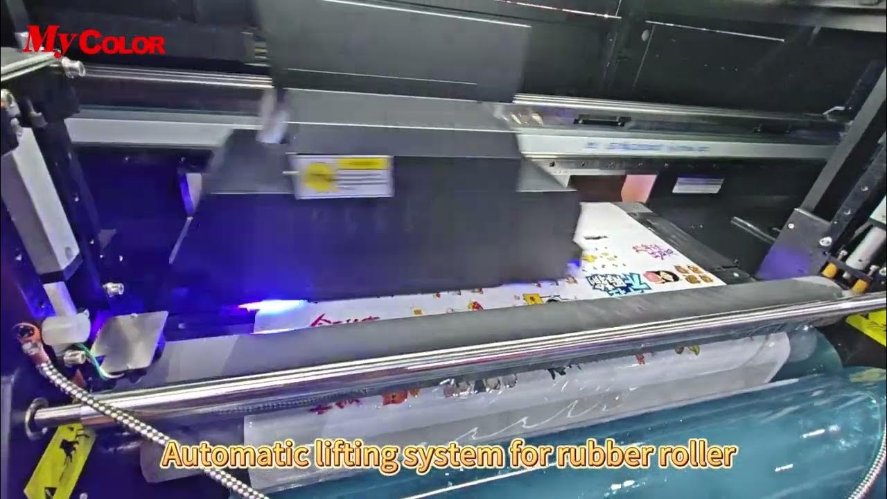 Mycolor new 60cm UV DTF printer with three I3200-U1 head - YouTube