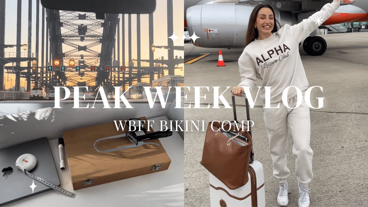 PEAK WEEK VLOG | WBFF bikini comp - show prep, appointments, meals, workouts. - YouTube