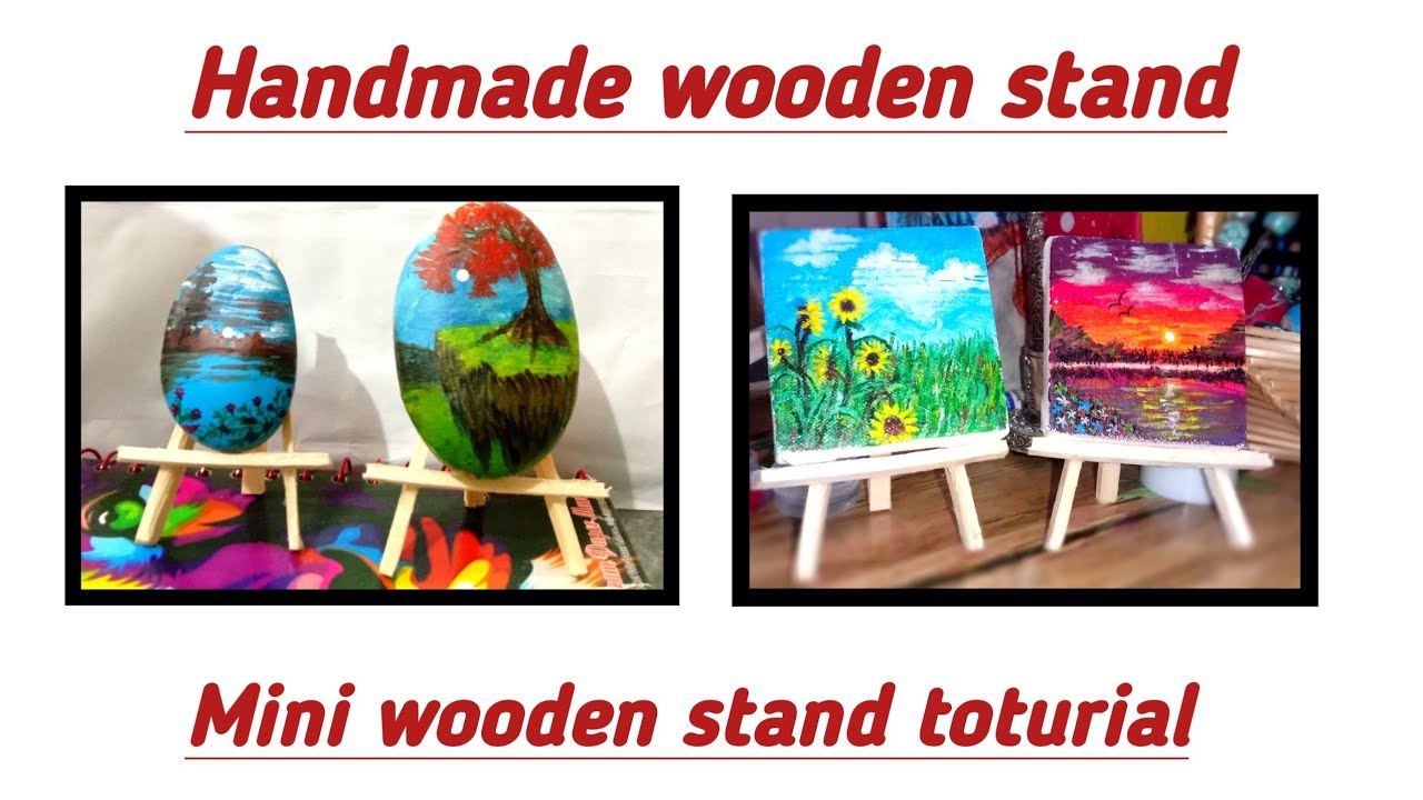 Handmade wooden stand||wooden stand made with qulfi stick||full ...