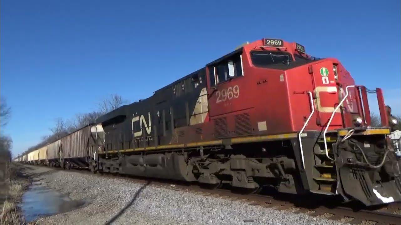 CN grain train thru Van Dyne, WI 11/30/2024 - YouTube