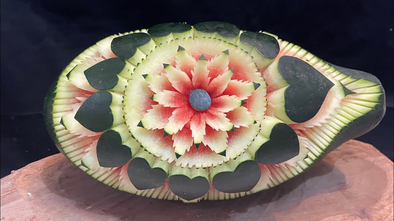 How to make easy watermelon carving | fruits carving for beginners ...