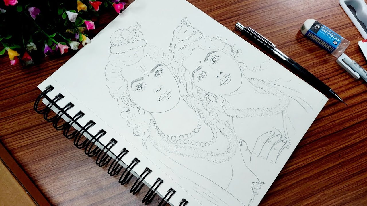 Drawing of Siyaram for beginners || Easy Drawing || Santush Arts - YouTube