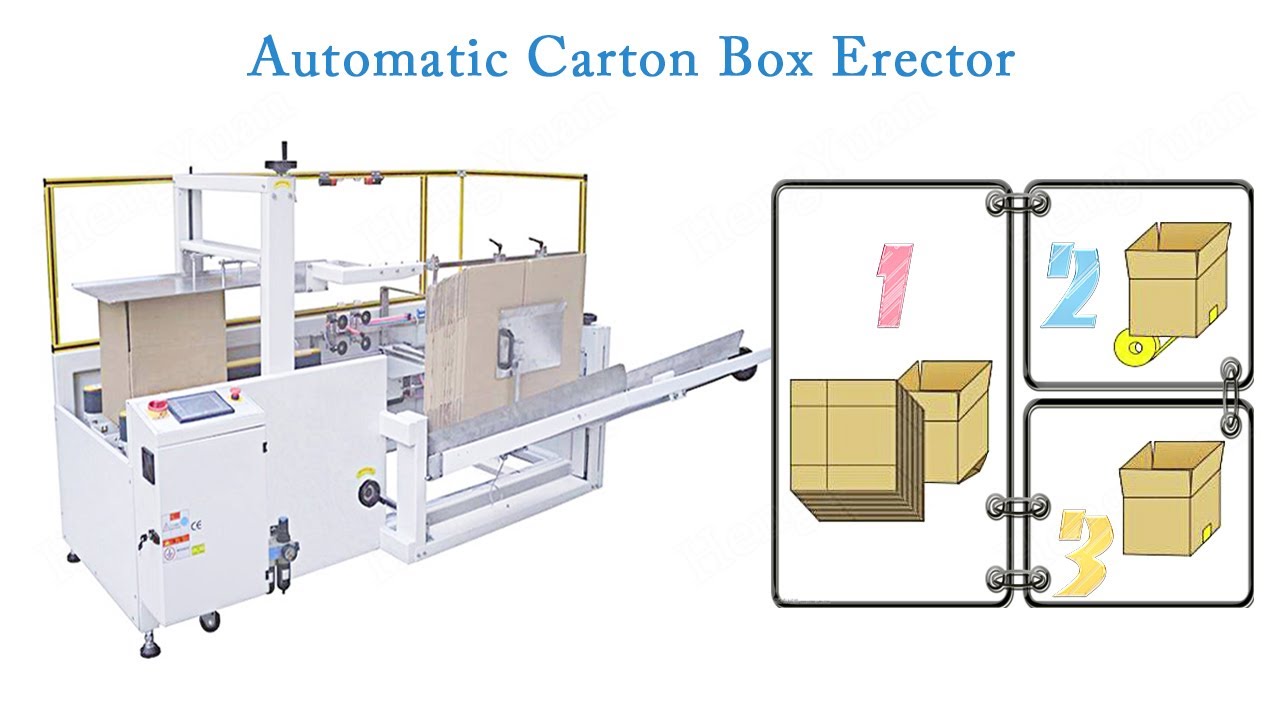 Automatic Carton Box Erector - YouTube