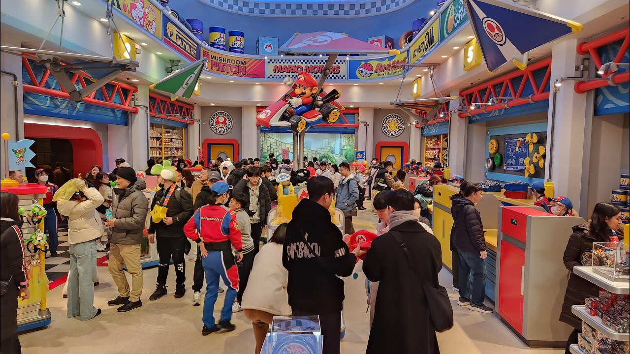 Super Mario World Osaka Japan Mario Kart merchandise Shop walking ...