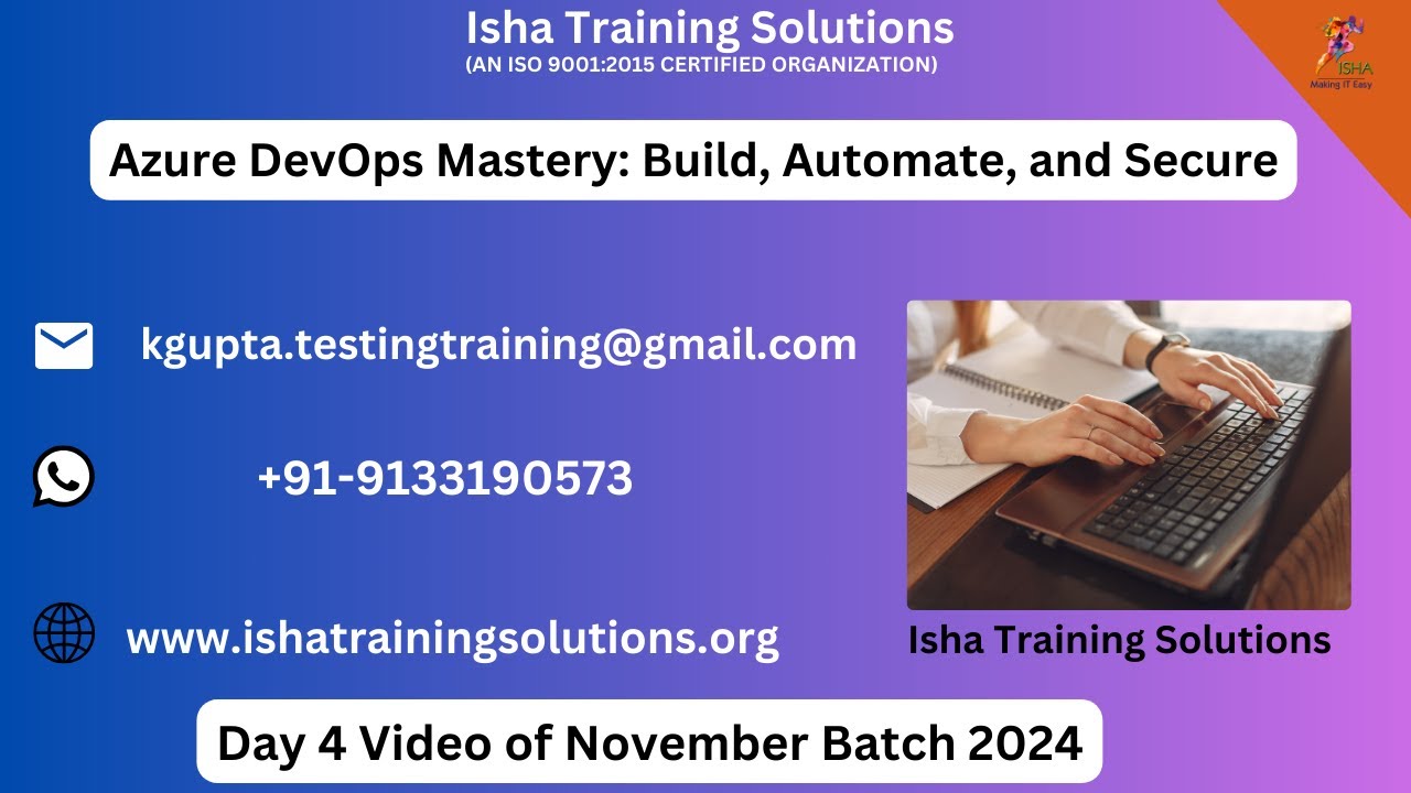 Azure DevOps Mastery Day 4 on 4th Dec 2024. Pls call or whatsapp us on +91-9133190573 to enroll ...