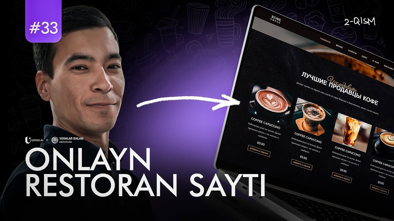 Restoran saytiga joylashuv va menyu qoʻshish | UstozAI Bepul No-Code ...