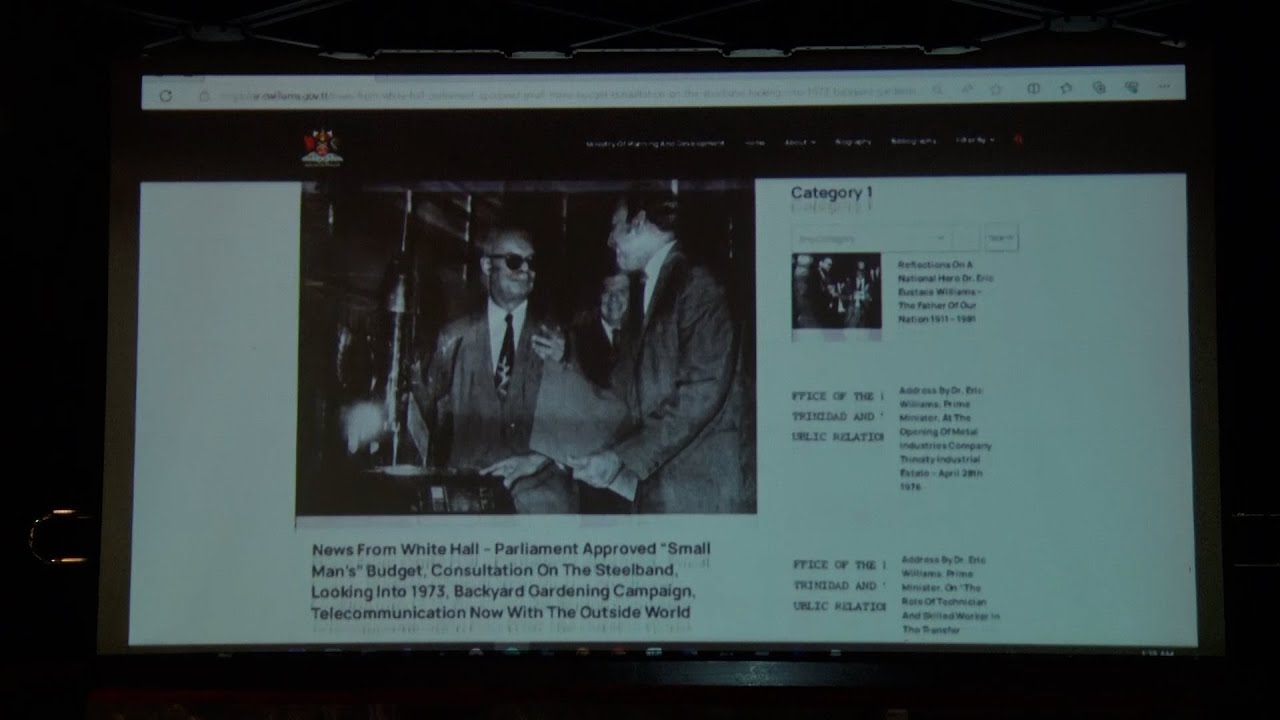 Preserving Dr. Eric Williams' Intellectual Legacy - YouTube