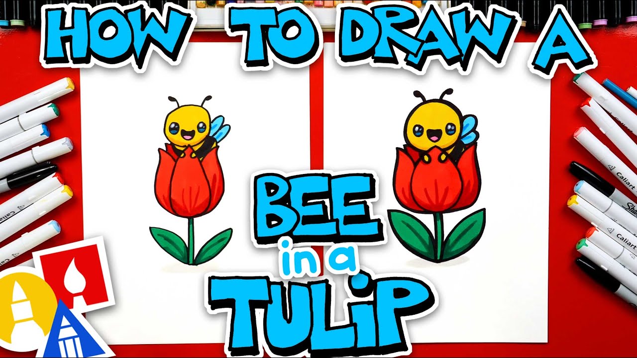 How To Draw A Bee In A Tulip - YouTube