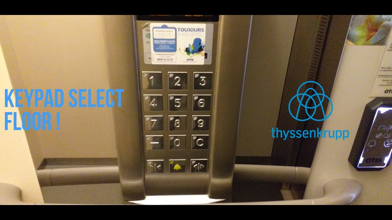 2002 ThyssenKrupp Keypad mrl traction elevator #1 @ apts, Bar-le-Duc ...