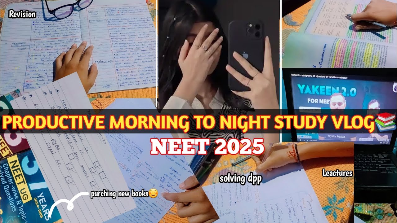 PRODUCTIVE MORNING TO NIGHT STUDY VLOG 📚|| NEET 2025🎯~study more🌷 ...
