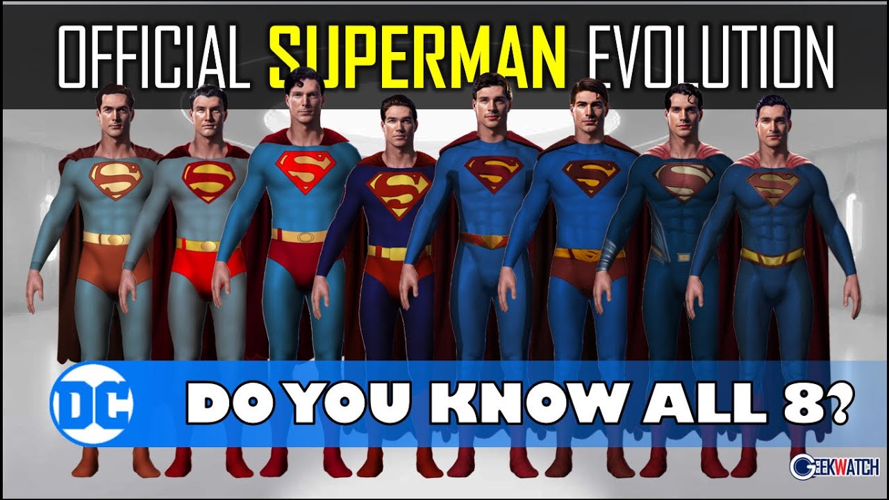 DC's Official SUPERMAN Live Action Evolution | Get to know them all v2 ...