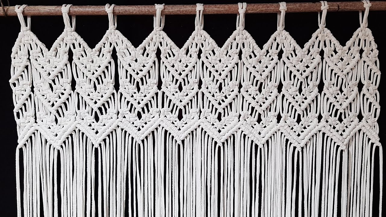 Tutorial Cortina Fácil macramé N44 Easy Curtain Tutorial macrame ...