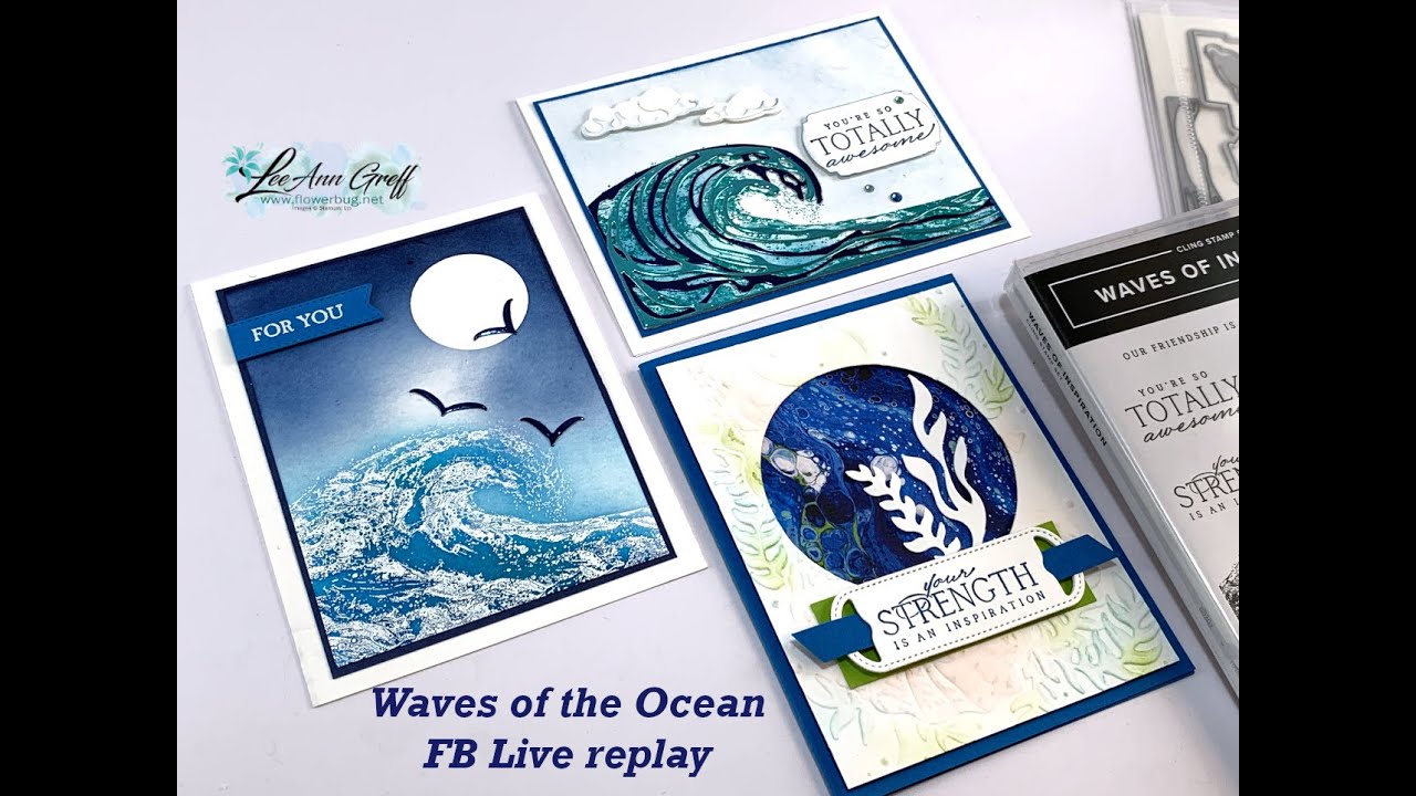 Waves of the Ocean card ideas with background techniques. - YouTube