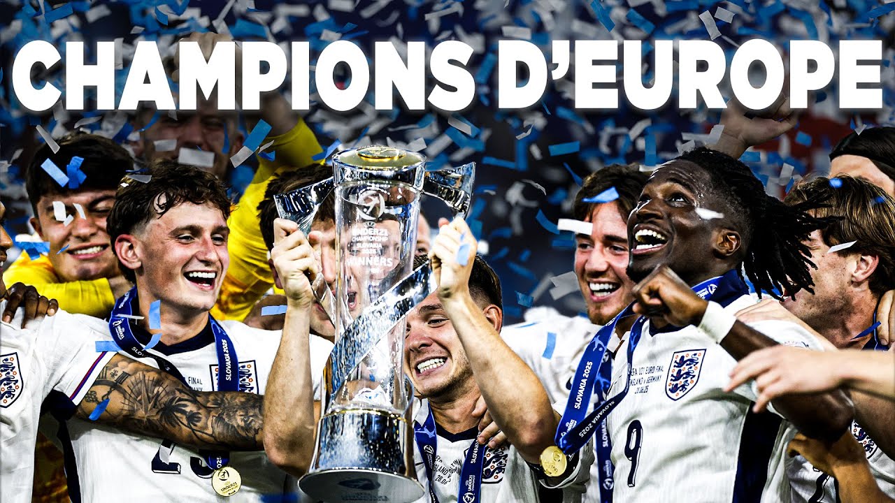 L'ANGLETERRE U21 soulève son TROPHÉE de double CHAMPION D'EUROPE ...