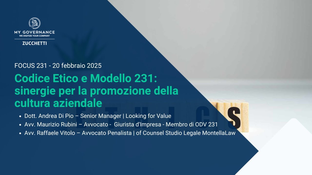 Codice Etico e Modello 231: sinergie per la promozione della cultura ...