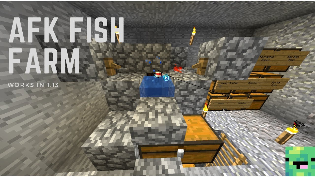 AFK Fish Farm | Works In 1.13 | Minecraft Survival - YouTube