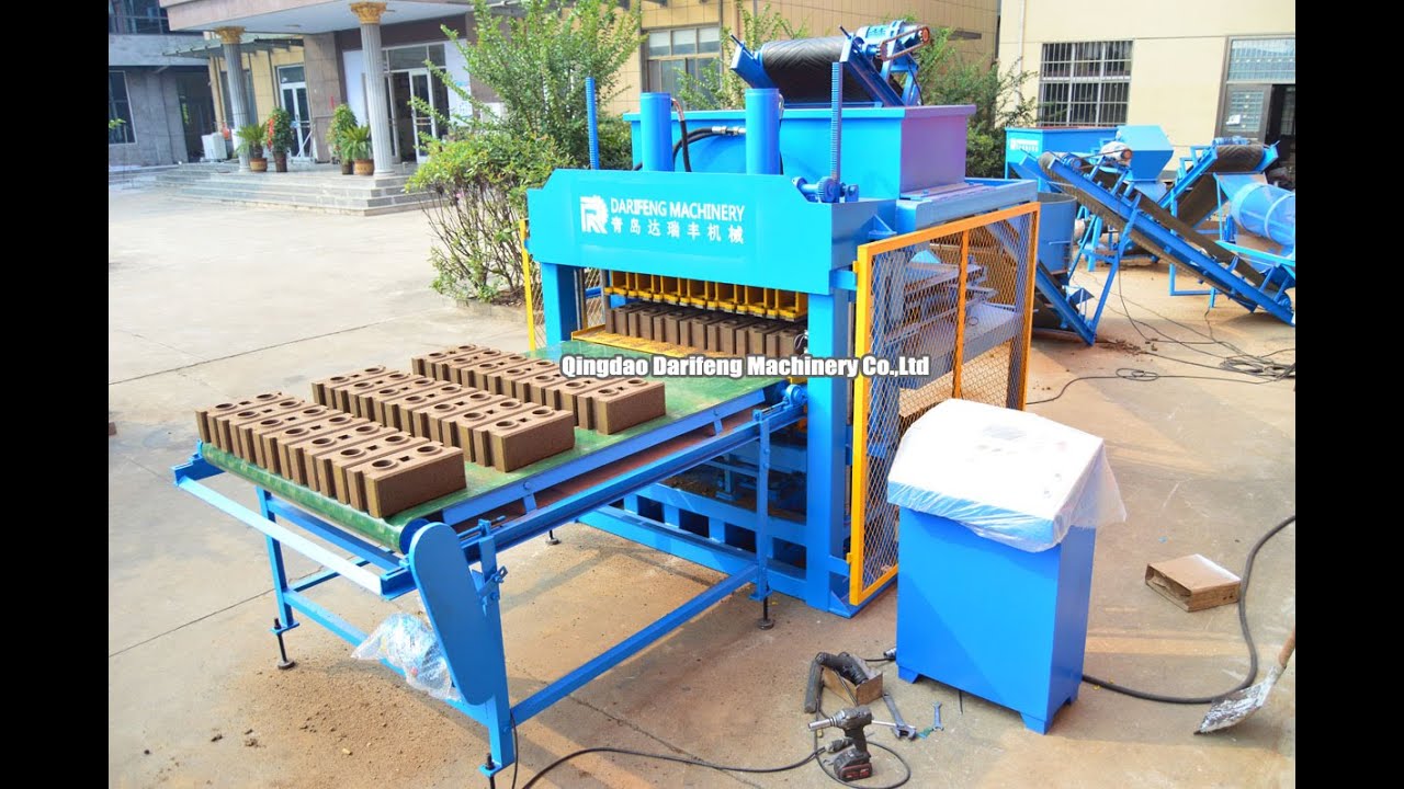 7 10 automatic interlocking clay soil brick making machine - YouTube