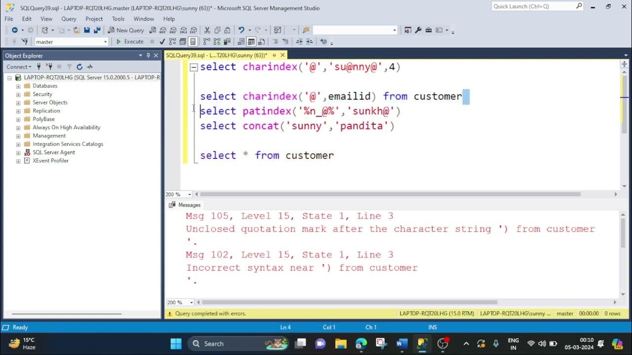 SQL Server String Functions. Session 12 - YouTube