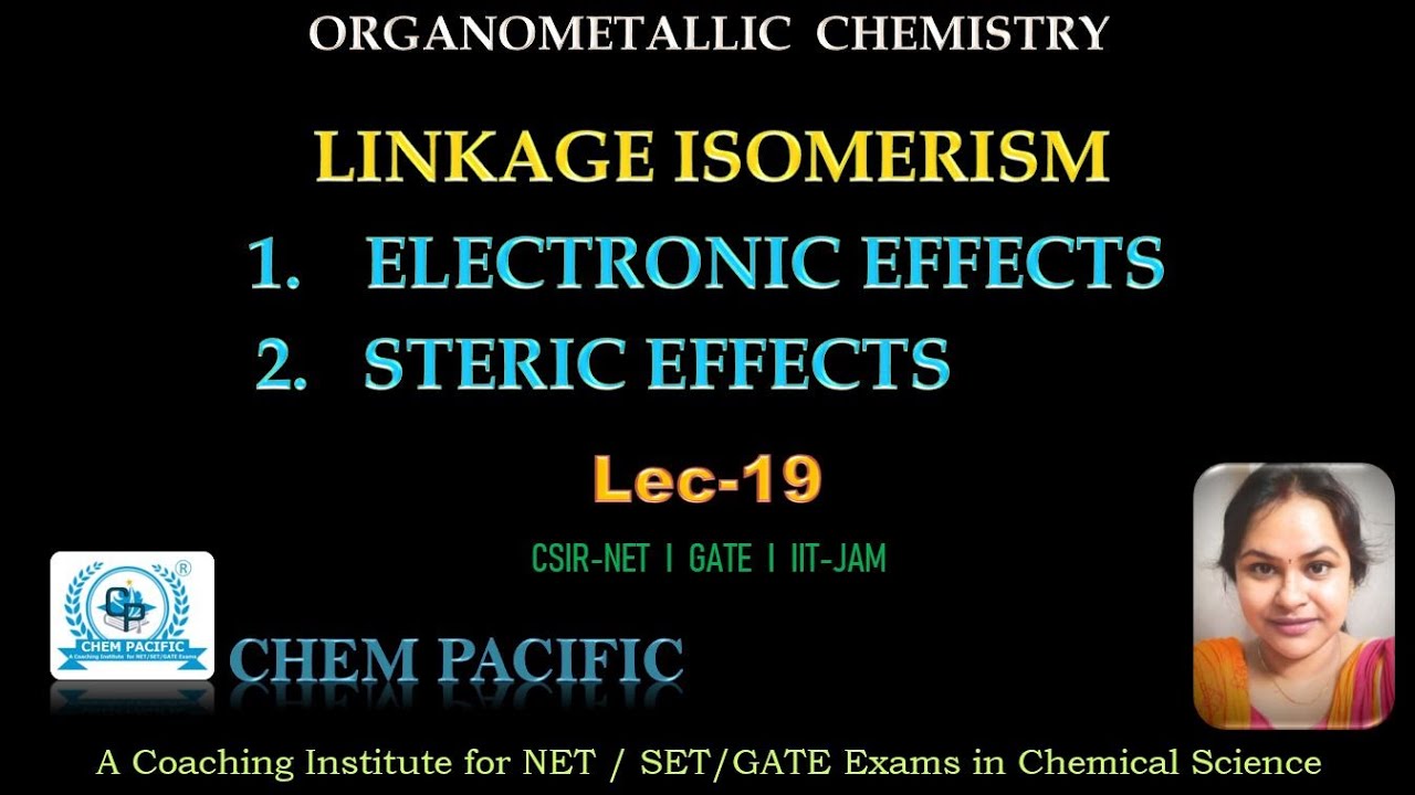 LINKAGE ISOMERISM I 1. ELECTRONIC EFFECTS, 2. STERIC EFFECTS I Lec-19 CSIR-NET l GATE l IIT-JAM ...
