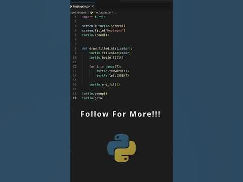 Progamming with ASMR GURU || Heptagon by Python || #shorts #programming #asmr #asmrprogramming # ...