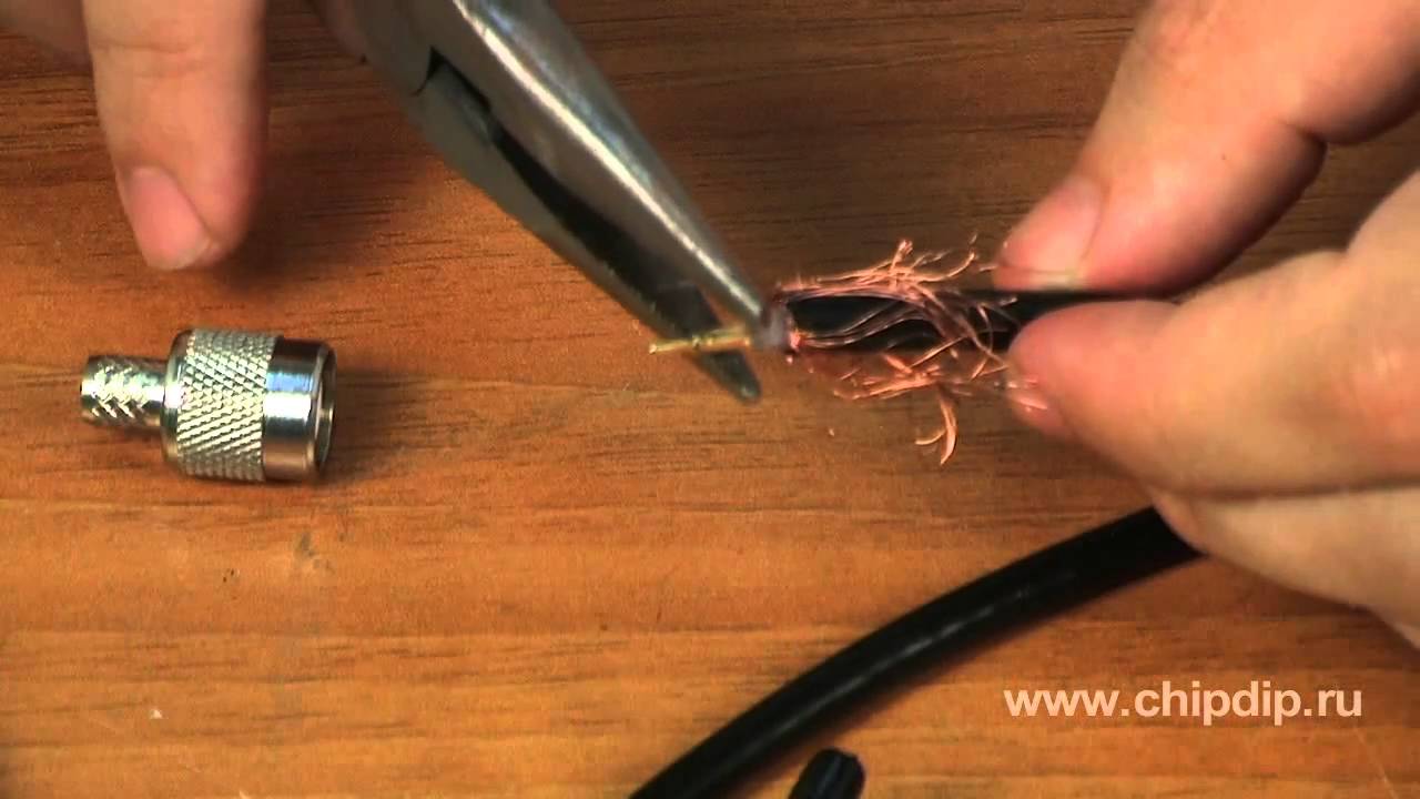 Installation of TNC connector to a cable - YouTube