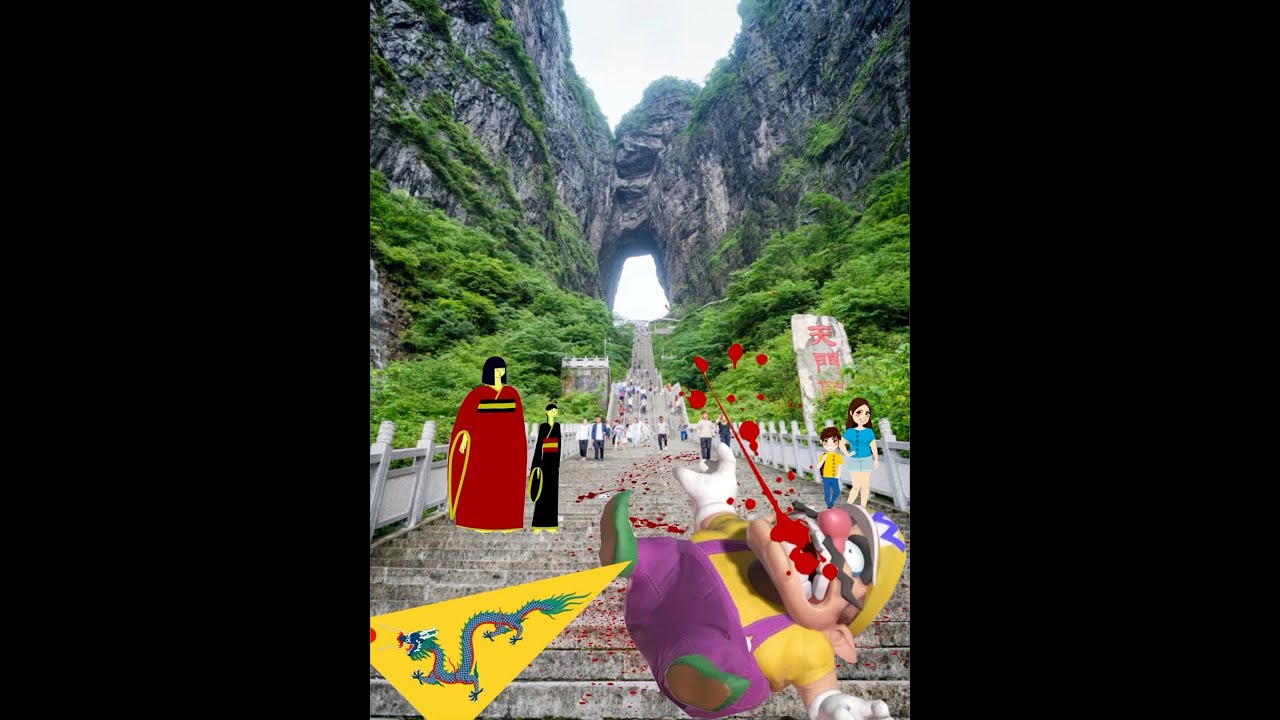 Wario dies falling down the stairway to heaven in china - YouTube