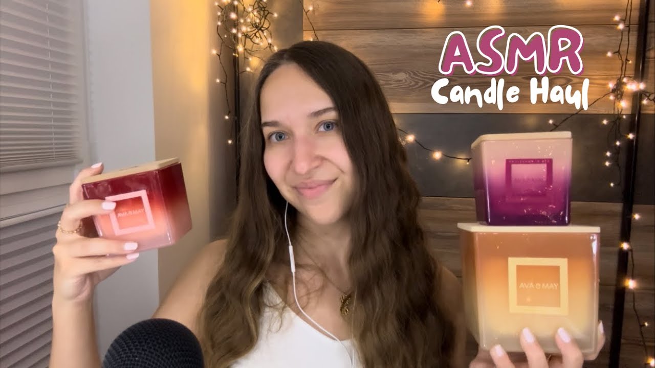 ASMR Candle Haul 🍇 (Glass & Wood Tapping, Textured Scratching, Whisper ...