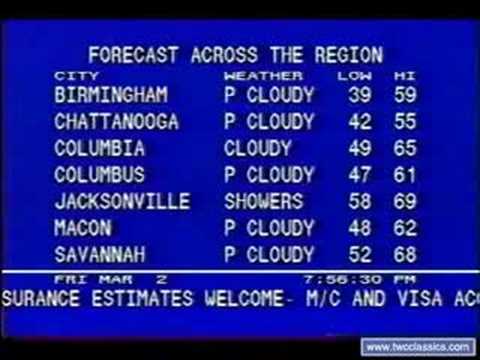Weather Channel local forecast from 1990 - YouTube
