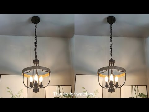 Bpmart 4-Lights farmhouse ceiling light fixtures installation video