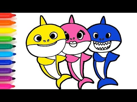 Coloring Baby Shark and Mommy Shark Coloring for Kids, Toddlers | Let's ...