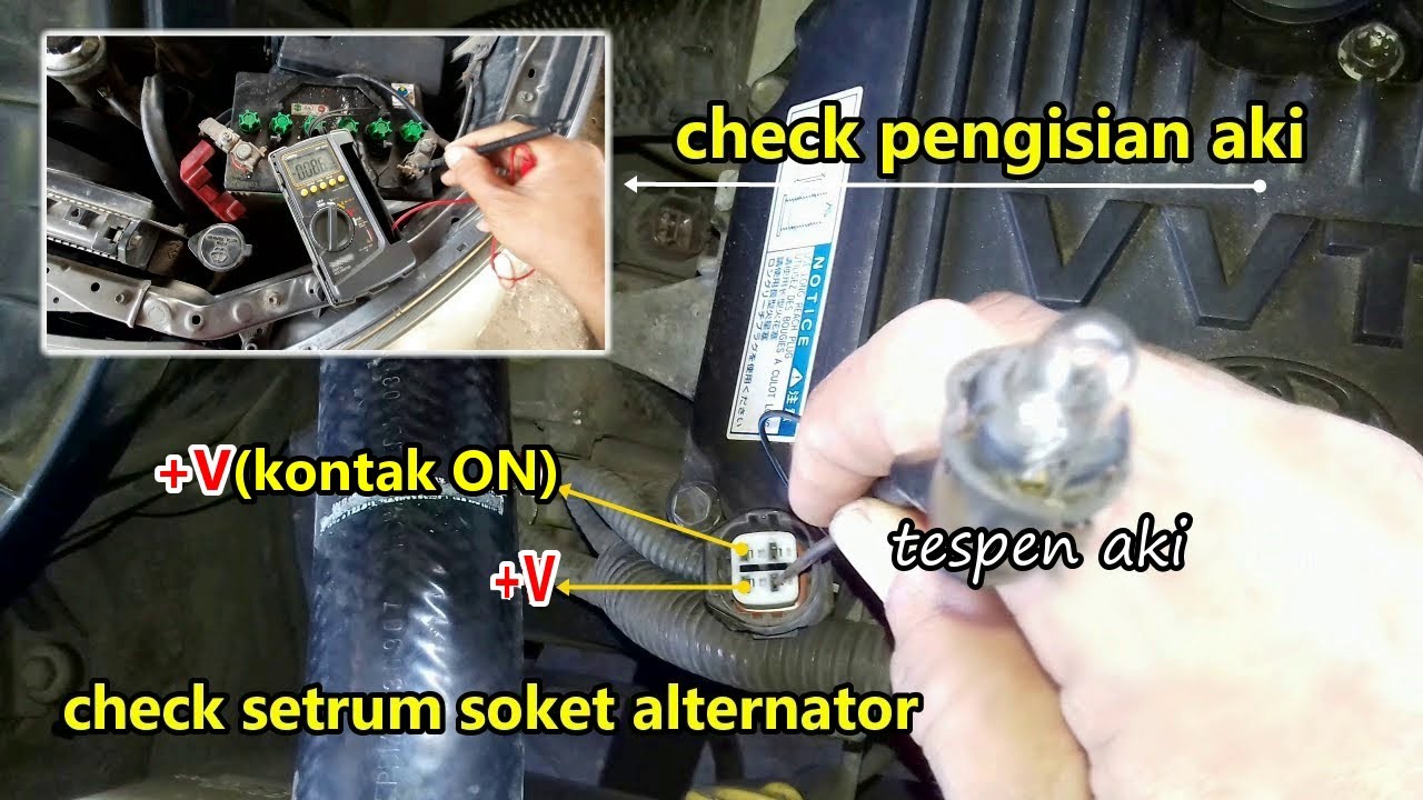 Cek setrum alternator dan pengisian aki part.1 / Kijang INNOVA 2.0 tipe ...