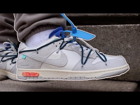 Best Look! Nike Dunk Low Off-White Lot 16 (ON FOOT) - YouTube