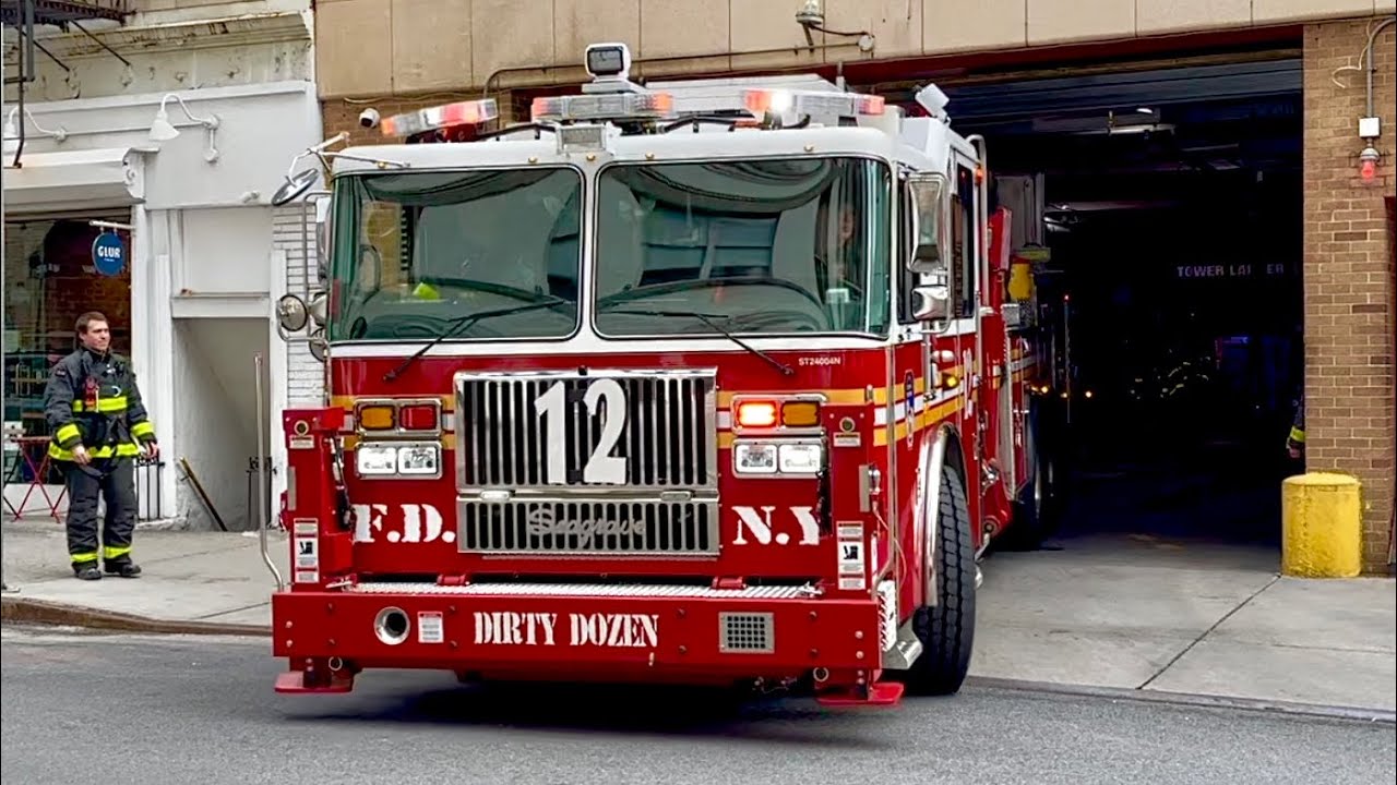 🌟 EXCLUSIVE FIRST VIDEO 🌟 FDNY BRAND NEW TOWER LADDER 12 PUT INTO ...