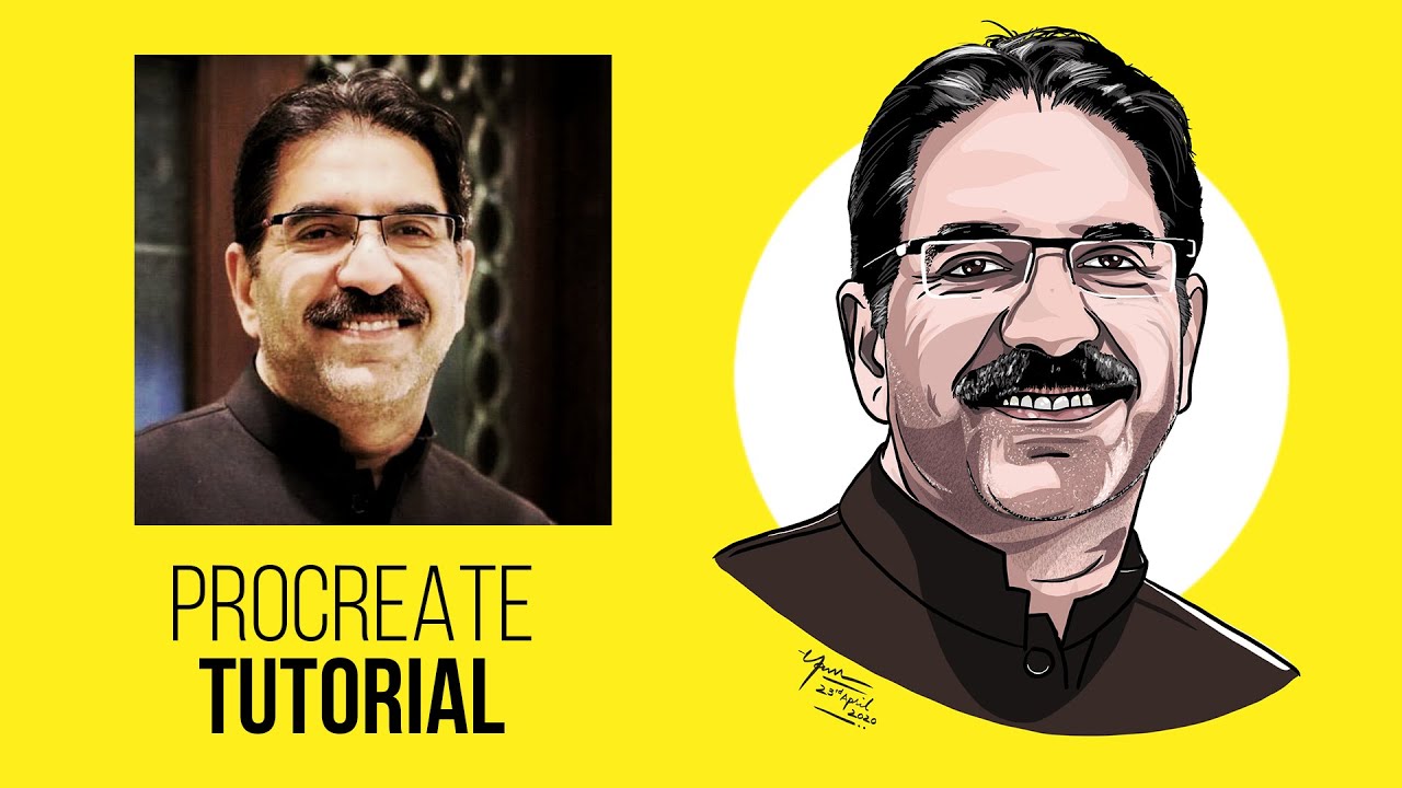 Step by Step Cartoon Portrait Tutorial - Procreate - Babar Rasheed ...