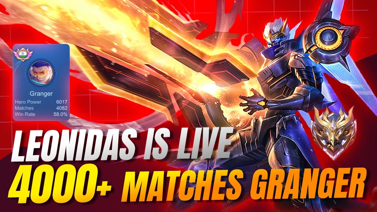 India’s Rank Granger! Leonidas Live 🔥 | 4000+ Granger Matches | Moba ...